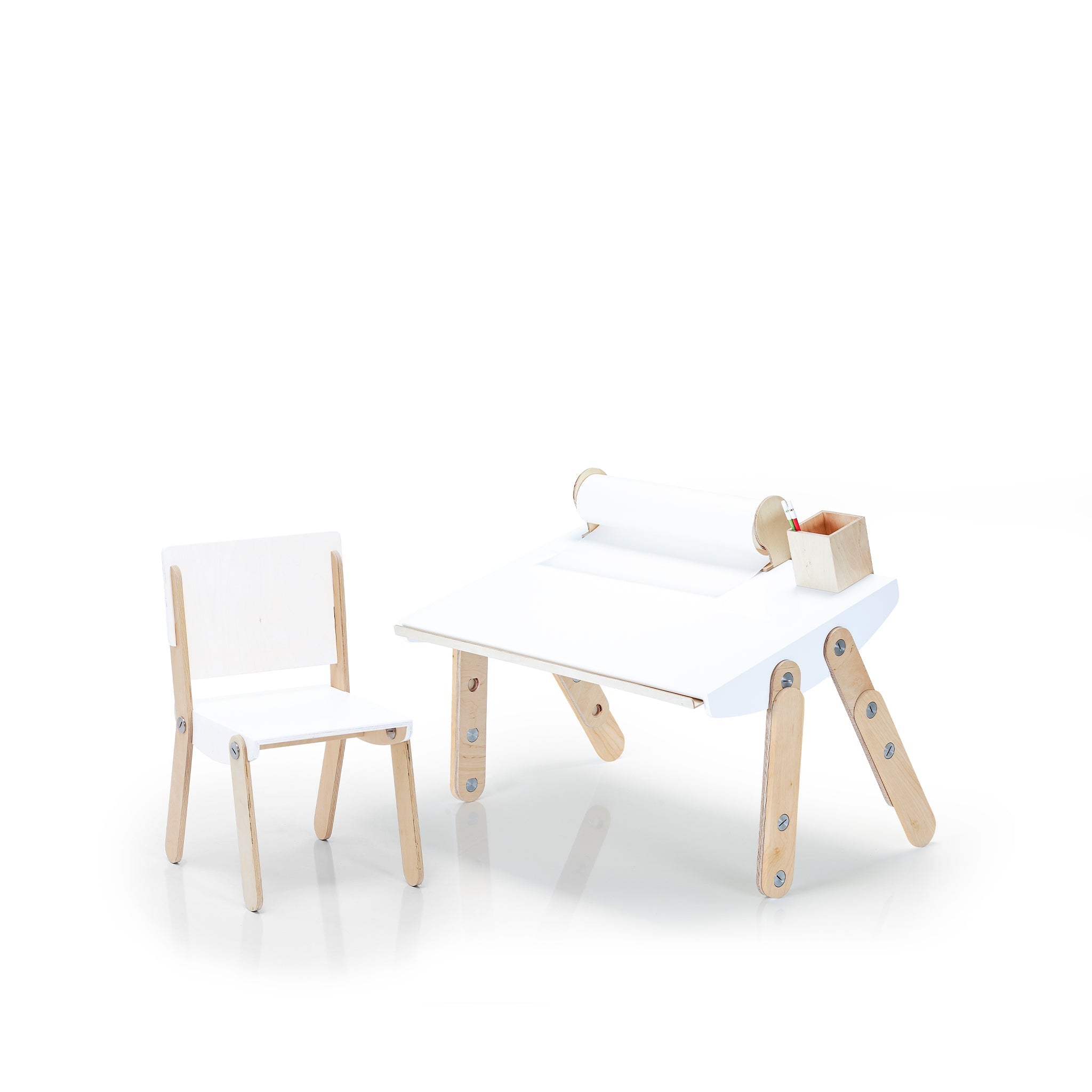 Milky Table & Chair White Laminate – gaeacom